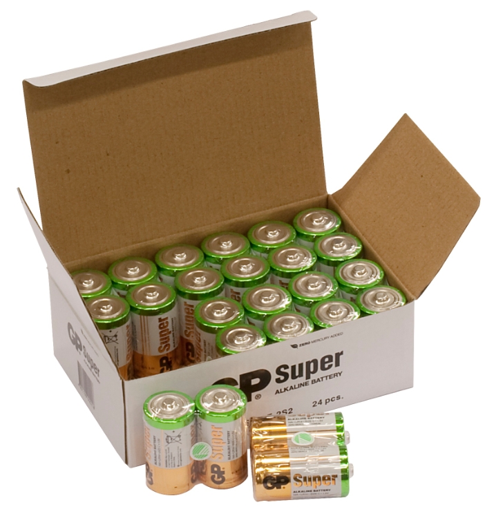 Bestil Super Alkaline LR14/C, 24-pak online hos Erenfred Pedersen A/S